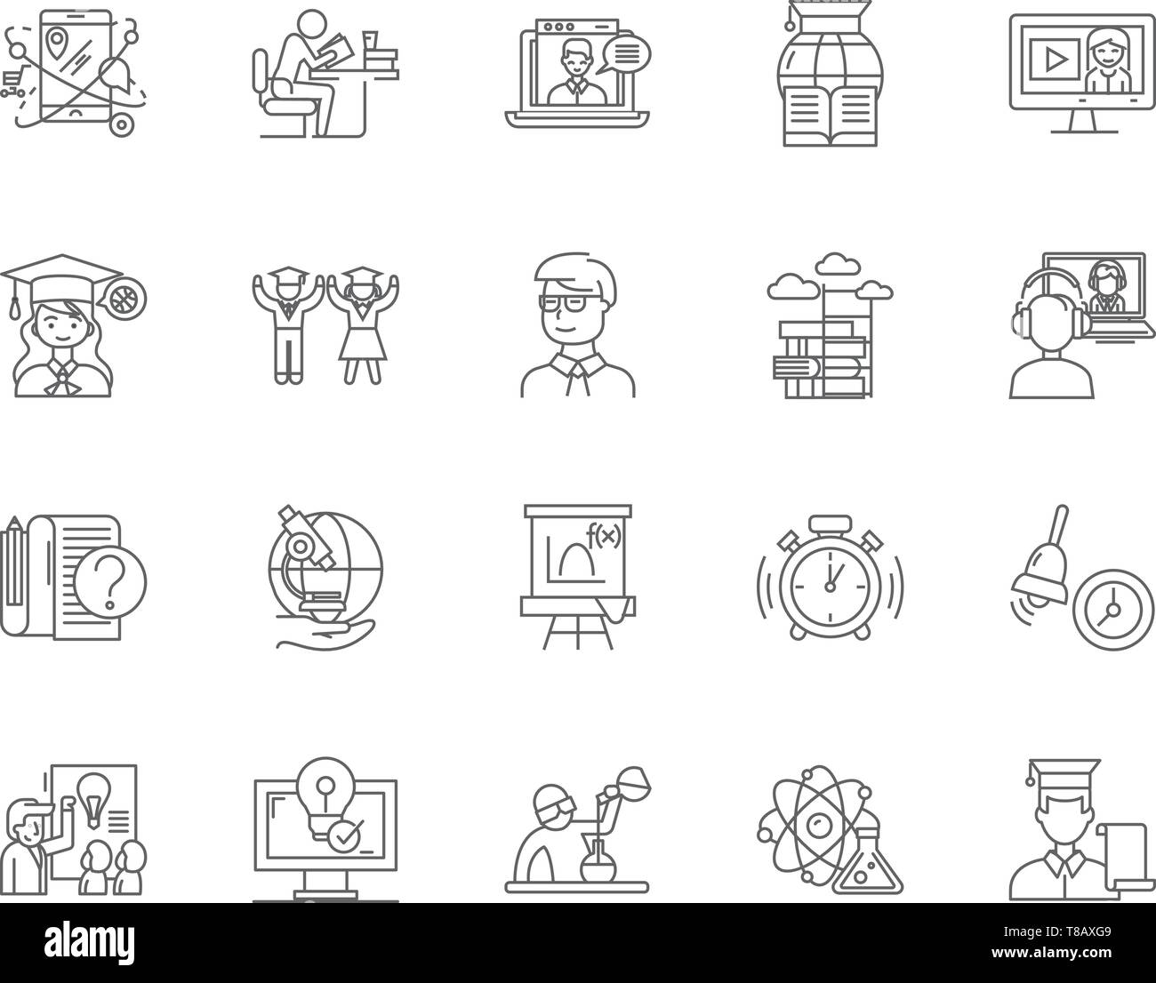 Symbole de chapeau de graduation et signes de graduation universitaire ...