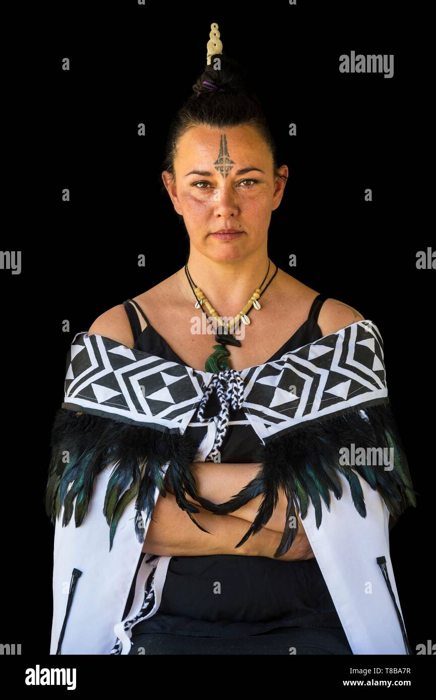 Nouvelle-zélande, tribu maori, portrait d'Mihirangi Photo Stock - Alamy