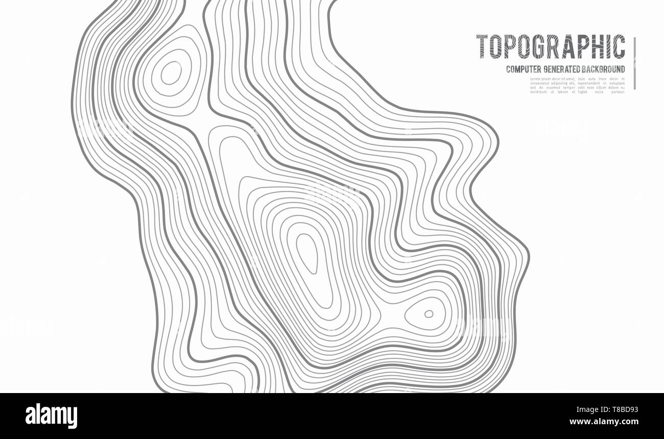 Les contours gris vector de la topographie. La montagne d'illustration ...