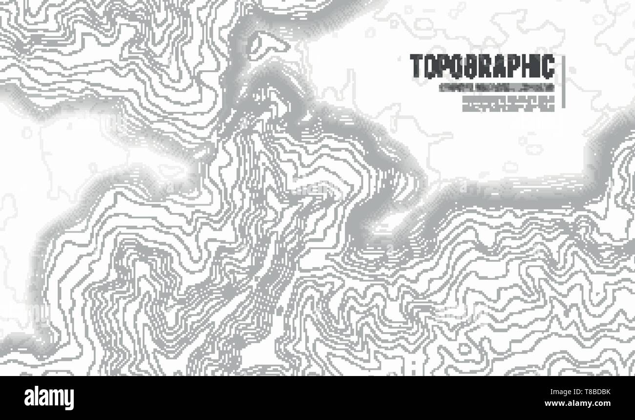 Les contours gris vector de la topographie. La montagne d'illustration ...
