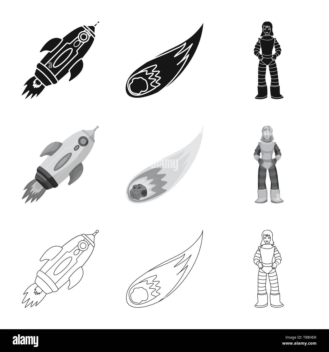 Rocket,comète, astéroïde astronautes,lancer,,femme,,bateau,meteor ...