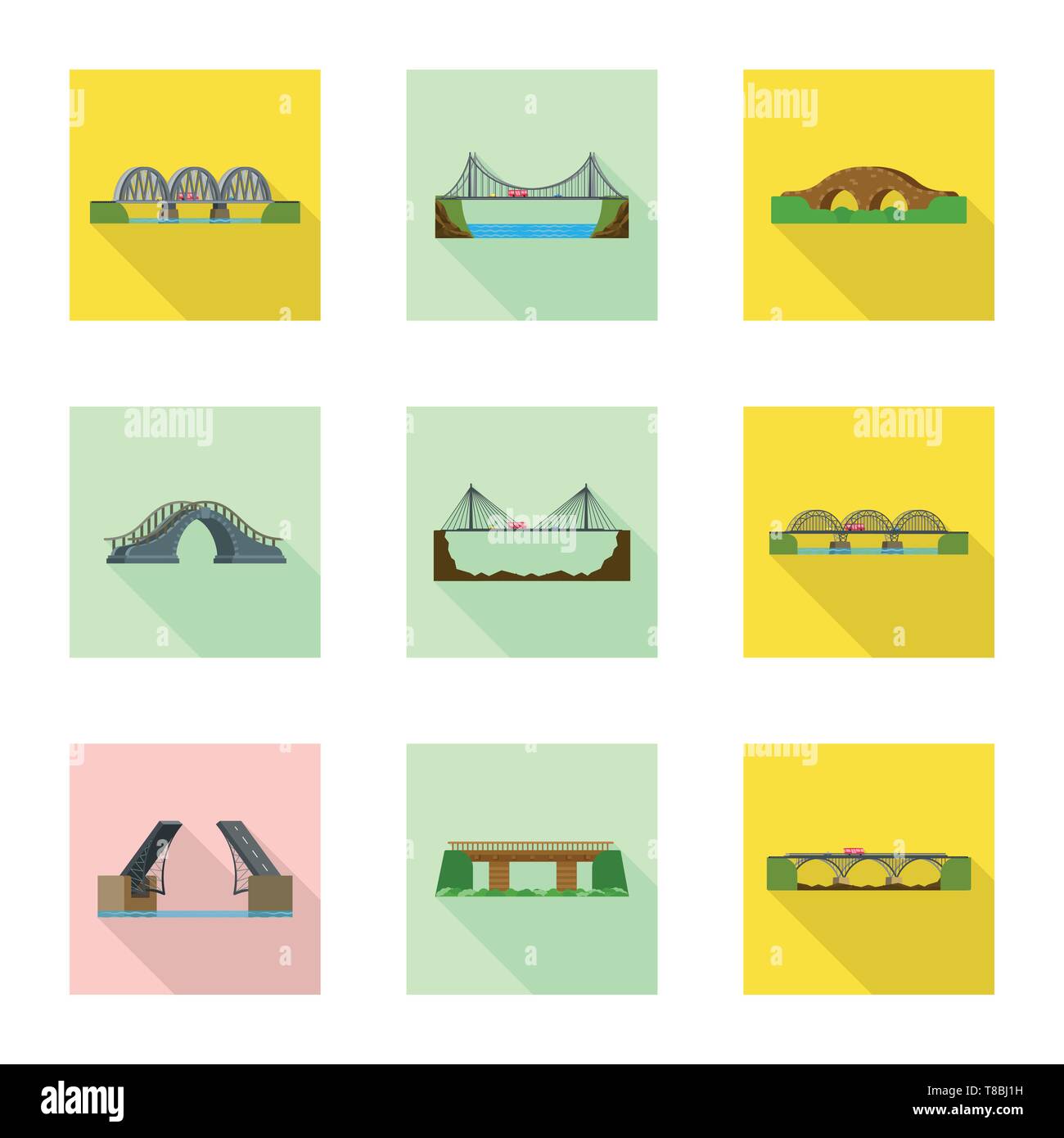 Vector illustration de pont les bridges et symbole. Collection de ponts ...