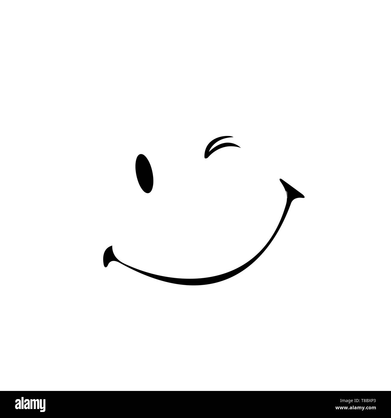Smiley emoji Banque d'images noir et blanc - Alamy