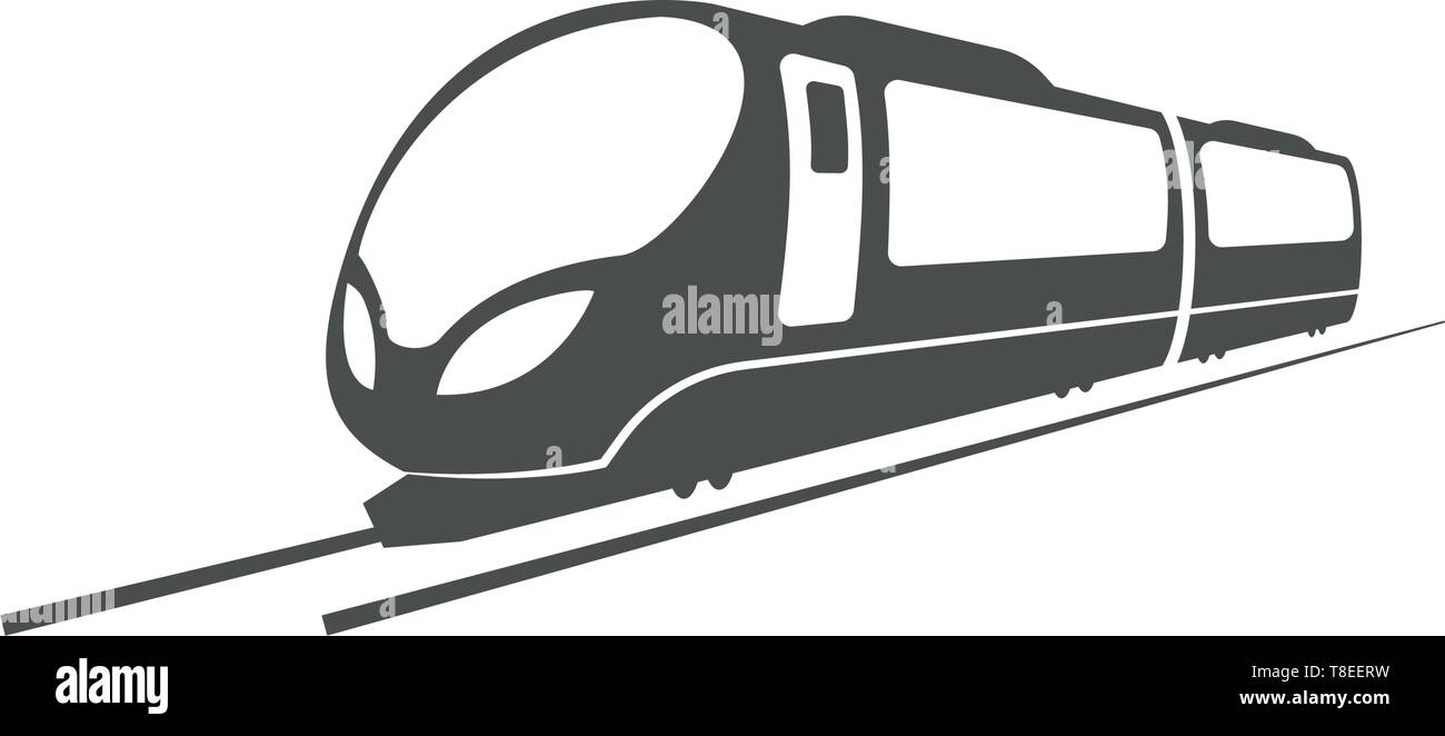 Train rapide Vector, locomotive, symbole du transport ferroviaire Image ...