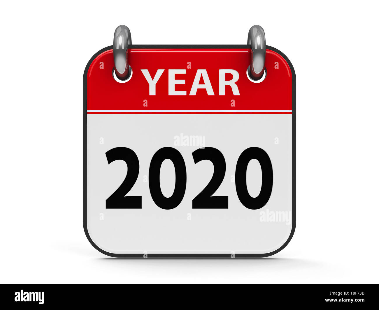Calendrier de l'année 2020 l'icône isolé sur fond blanc, le rendu en ...