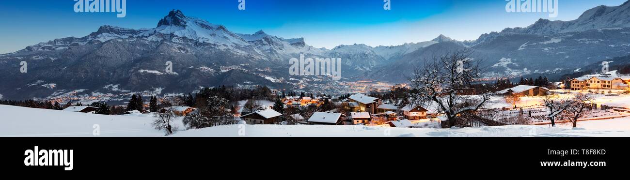 Village of combloux and mont blanc Banque de photographies et d’images ...