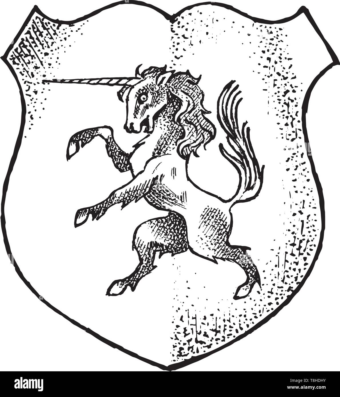 L'animal pour l'héraldique en style vintage. Armoiries gravées avec ...