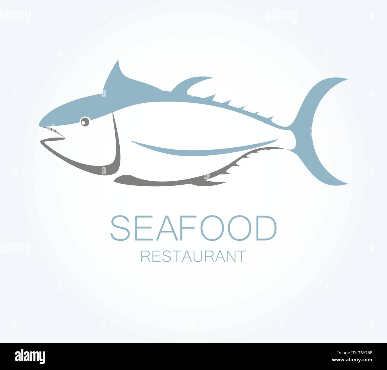 Thon poisson icône logo Vector. Restaurant de fruits de mer ...