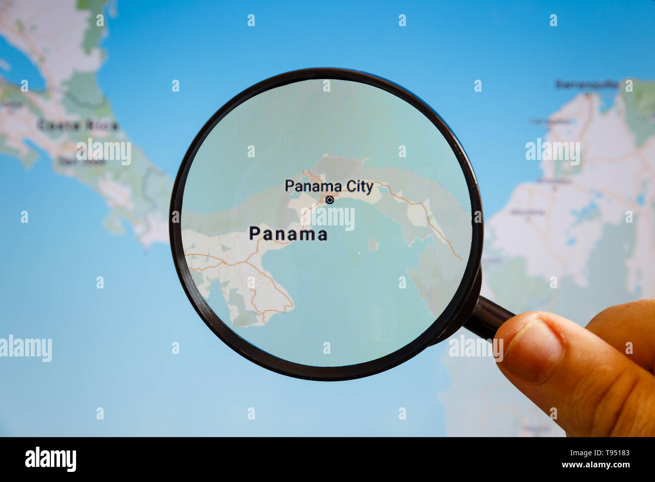 La ville de Panama, Panama. Une carte politique. La ville sur l'écran à ...