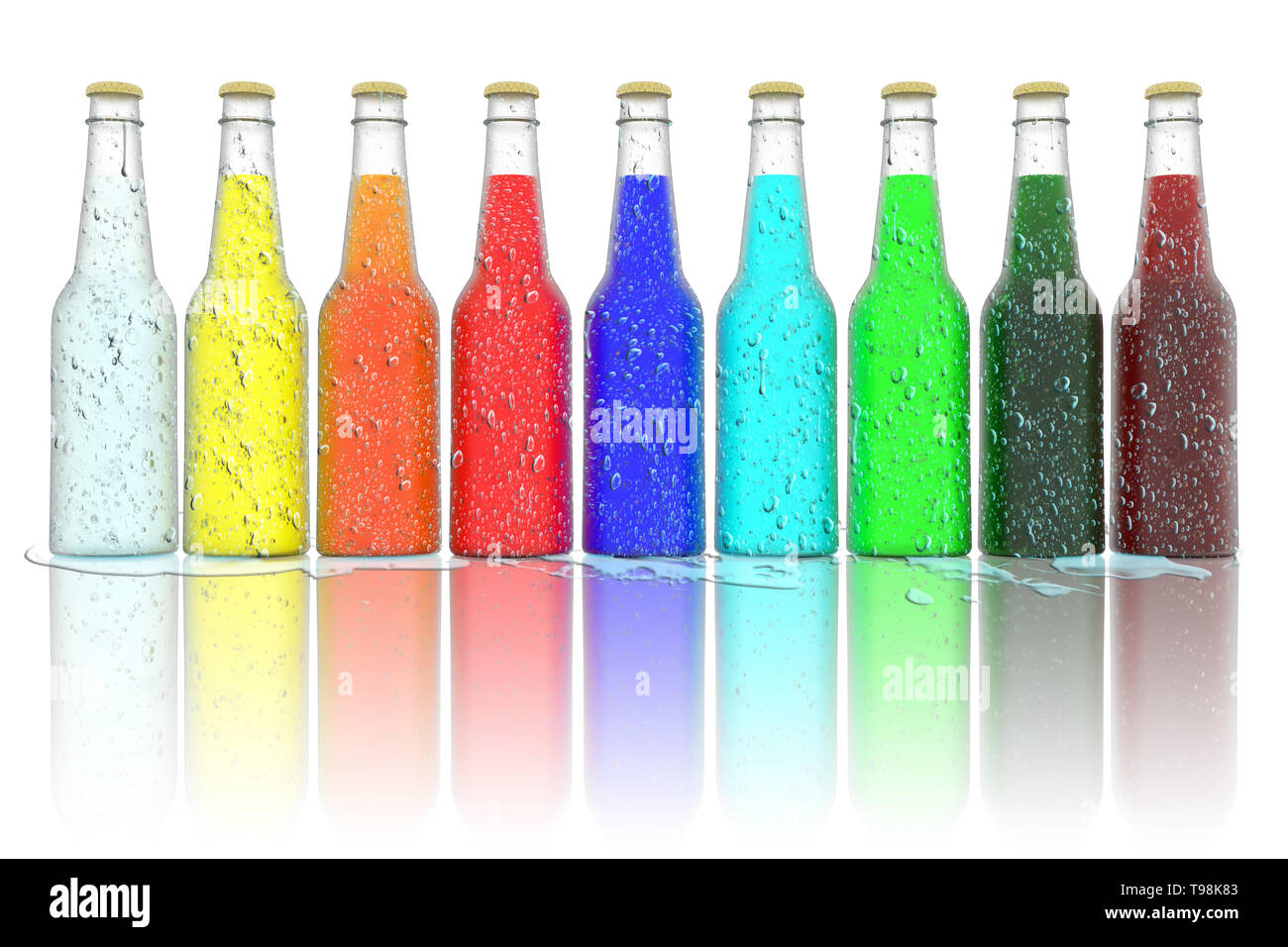 Une bouteille de boisson gazeuse verte Banque de photographies et d ...