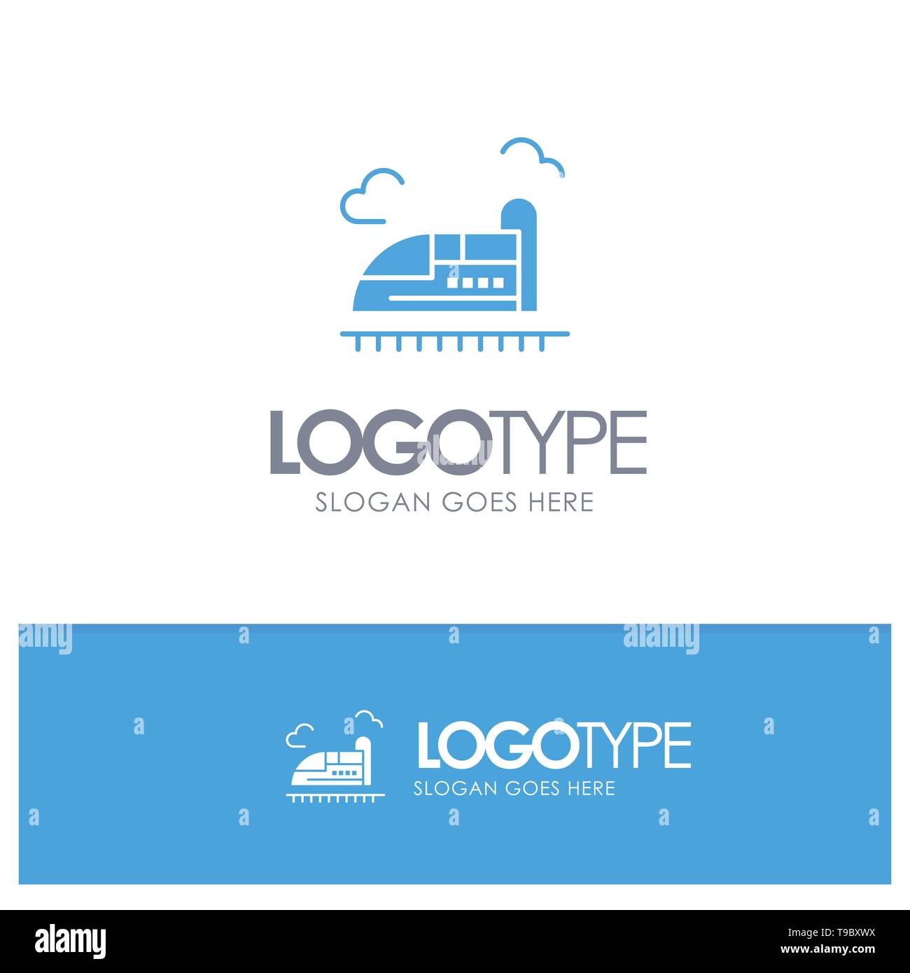 Blue train logo Banque d'images vectorielles - Alamy