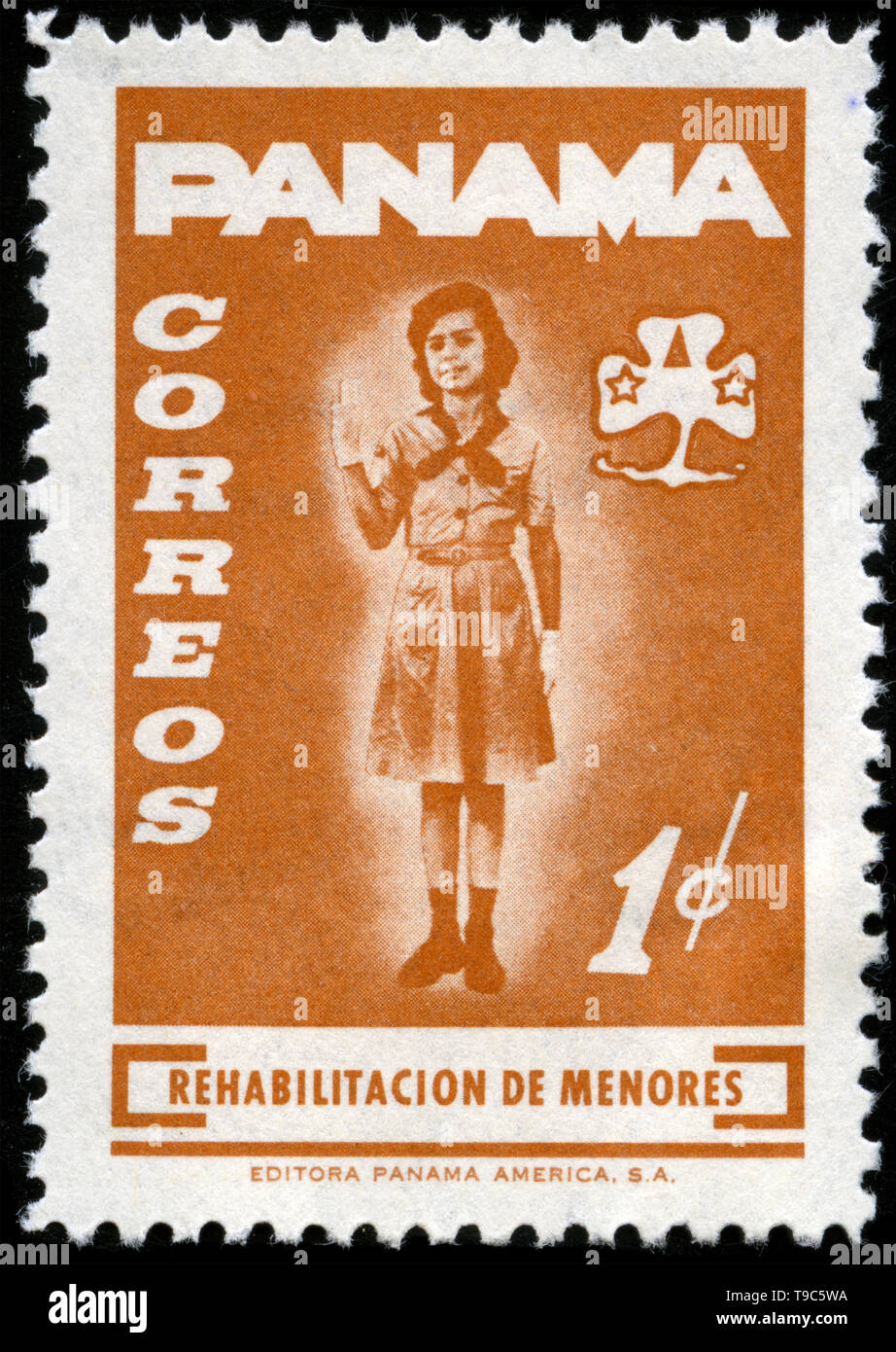 Timbre-poste de Panama dans la réhabilitation de la jeunesse série ...