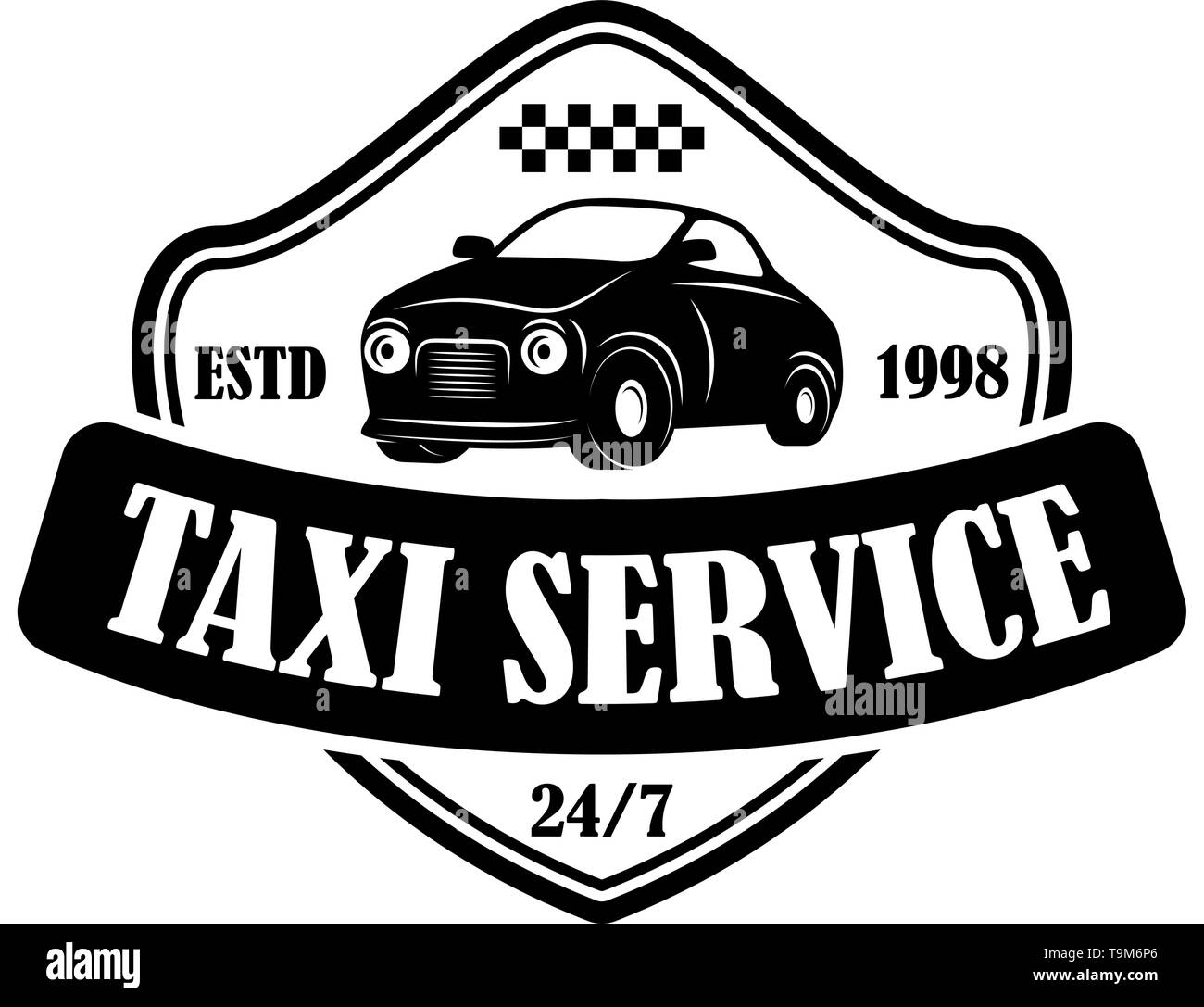 Service de taxi modèle emblème. L'élément de conception de logo, label ...