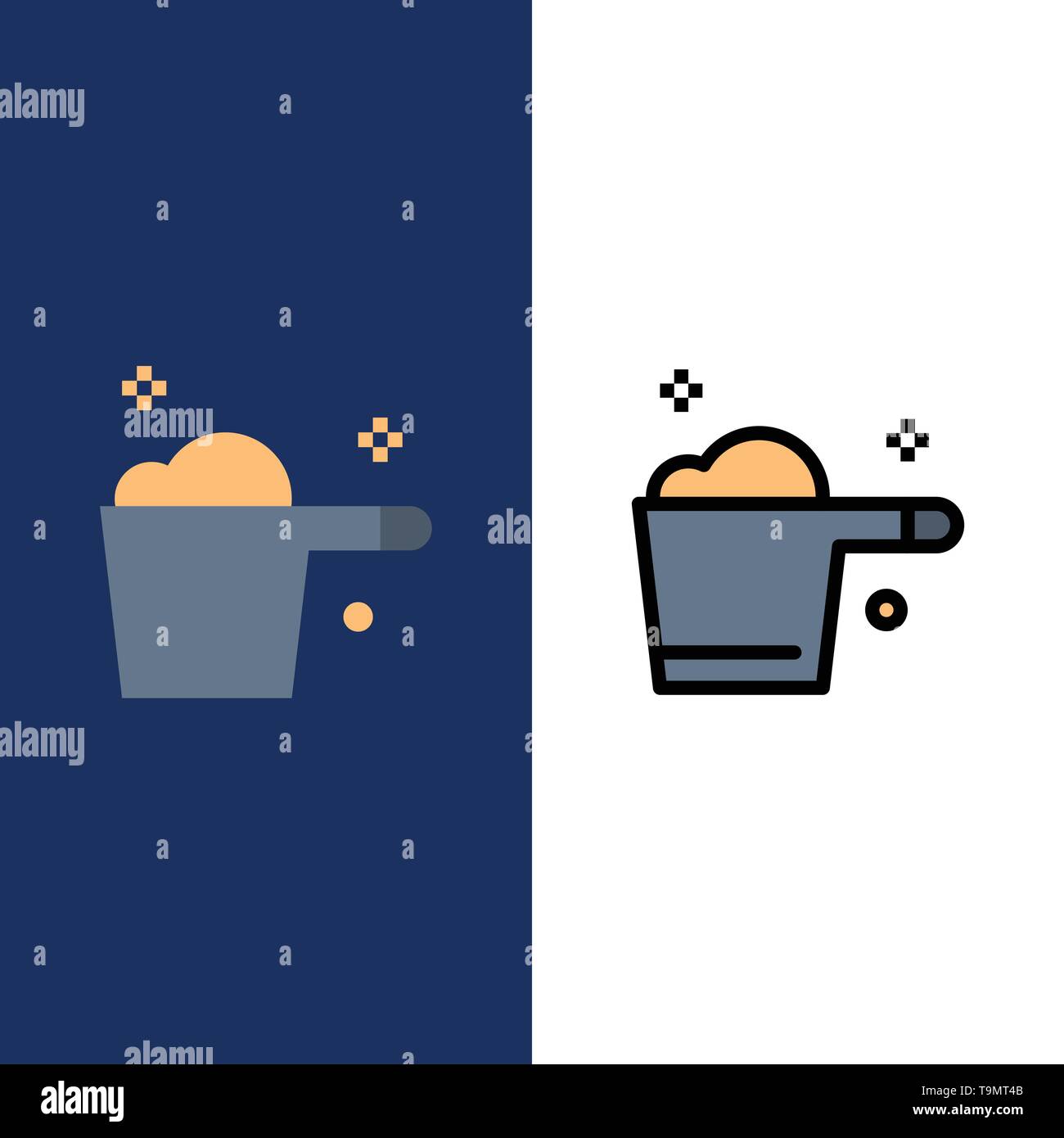 Housekeeping Cleaning Flat Icons Set Banque d'image et photos - Alamy