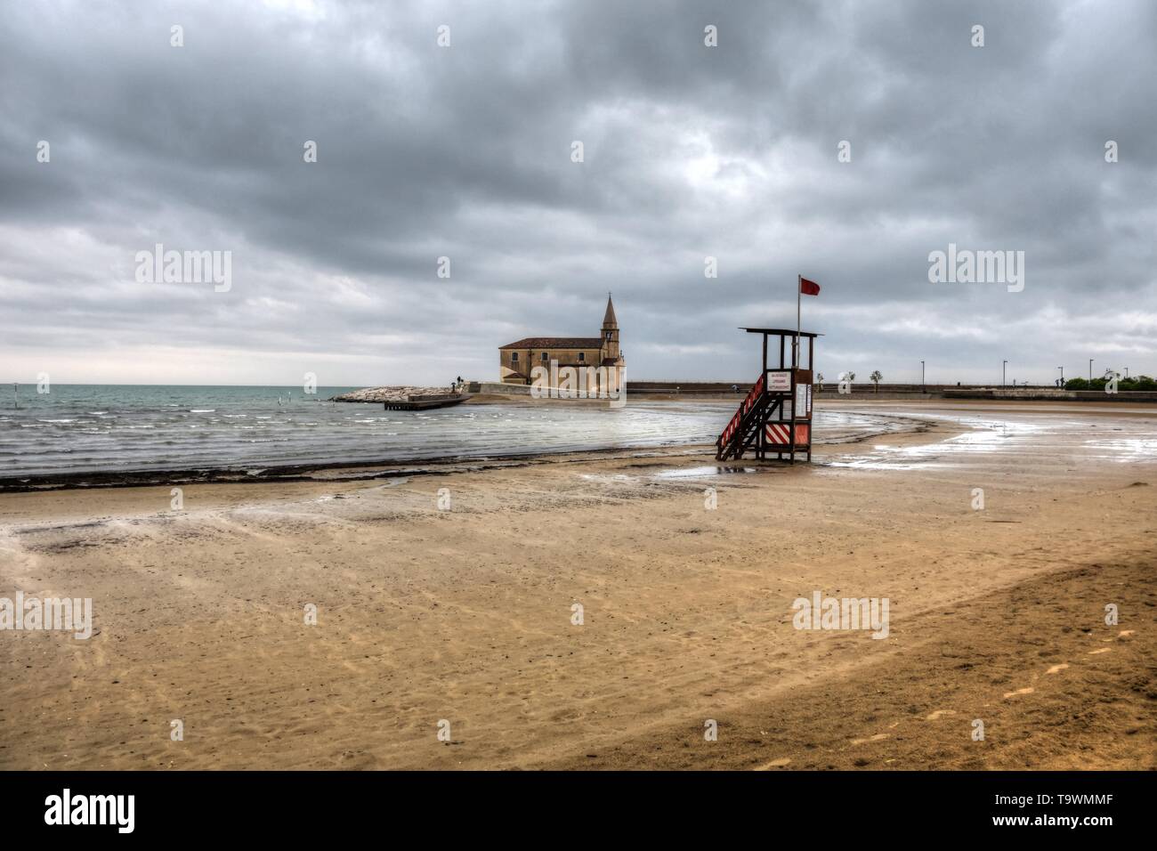 Italie, Vénétie, Frühling, Regen, Strand, Meer, Urlaub, Ferien, sable ...