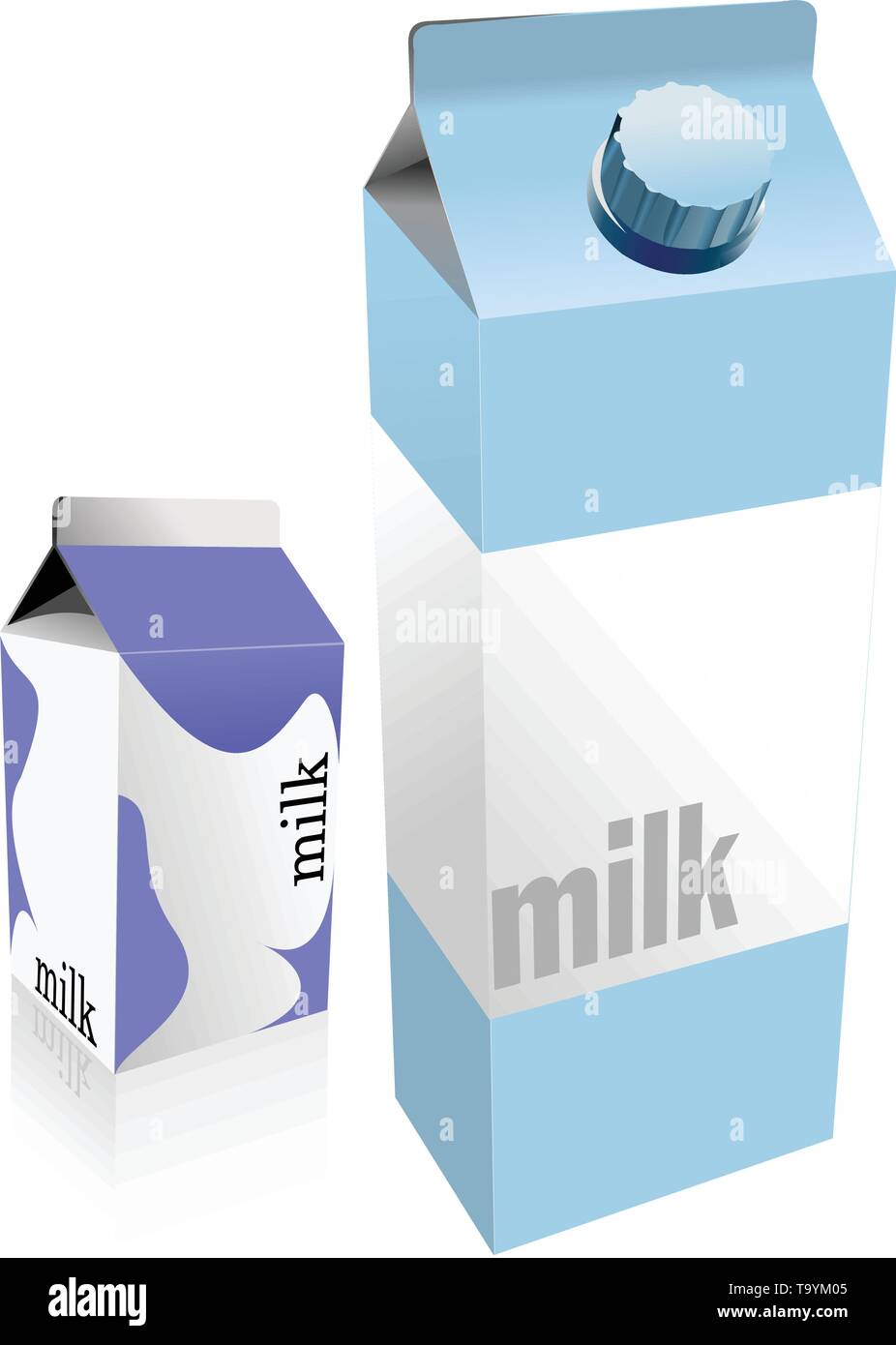 Produit laitier collection en carton. Le lait. Vector Image Vectorielle ...