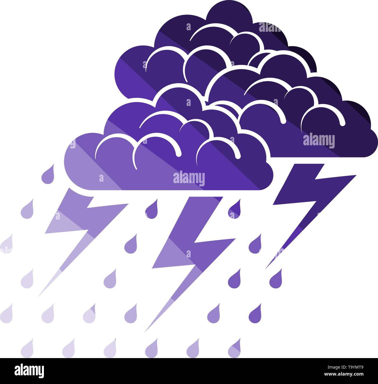 Icône de l'orage. La conception de l'échelle de couleur à plat. Vector ...
