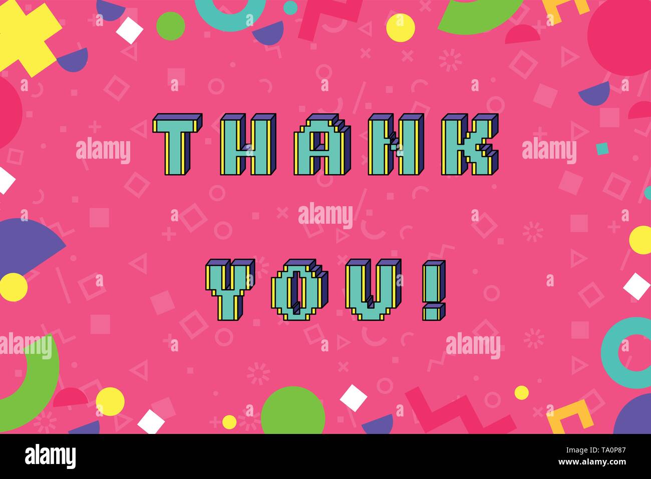 Merci vecteur phrase en pixel art style 8 bits Image Vectorielle Stock ...