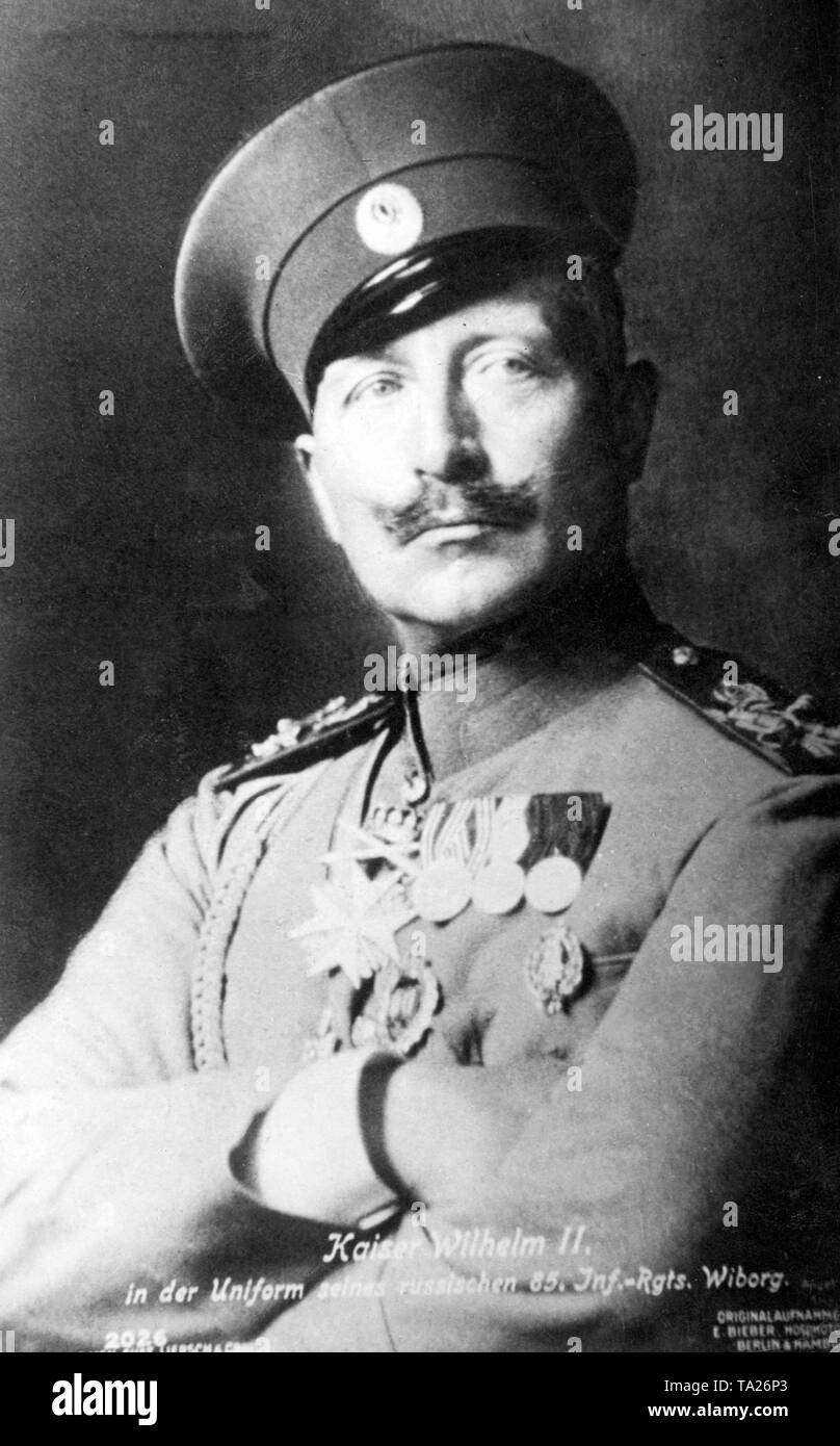 L'empereur Guillaume II dans l'uniforme de son 85e Régiment d ...