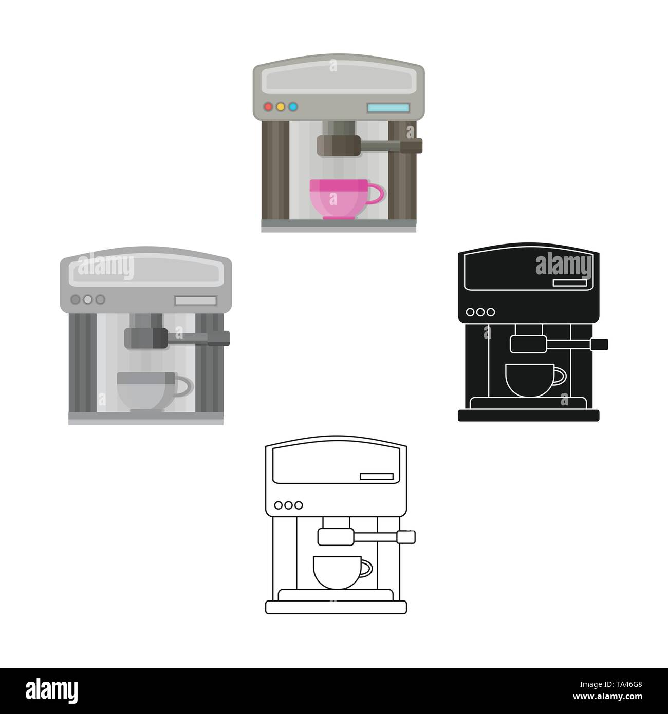Cafetière en icône cartoon,black style isolé sur fond blanc ...