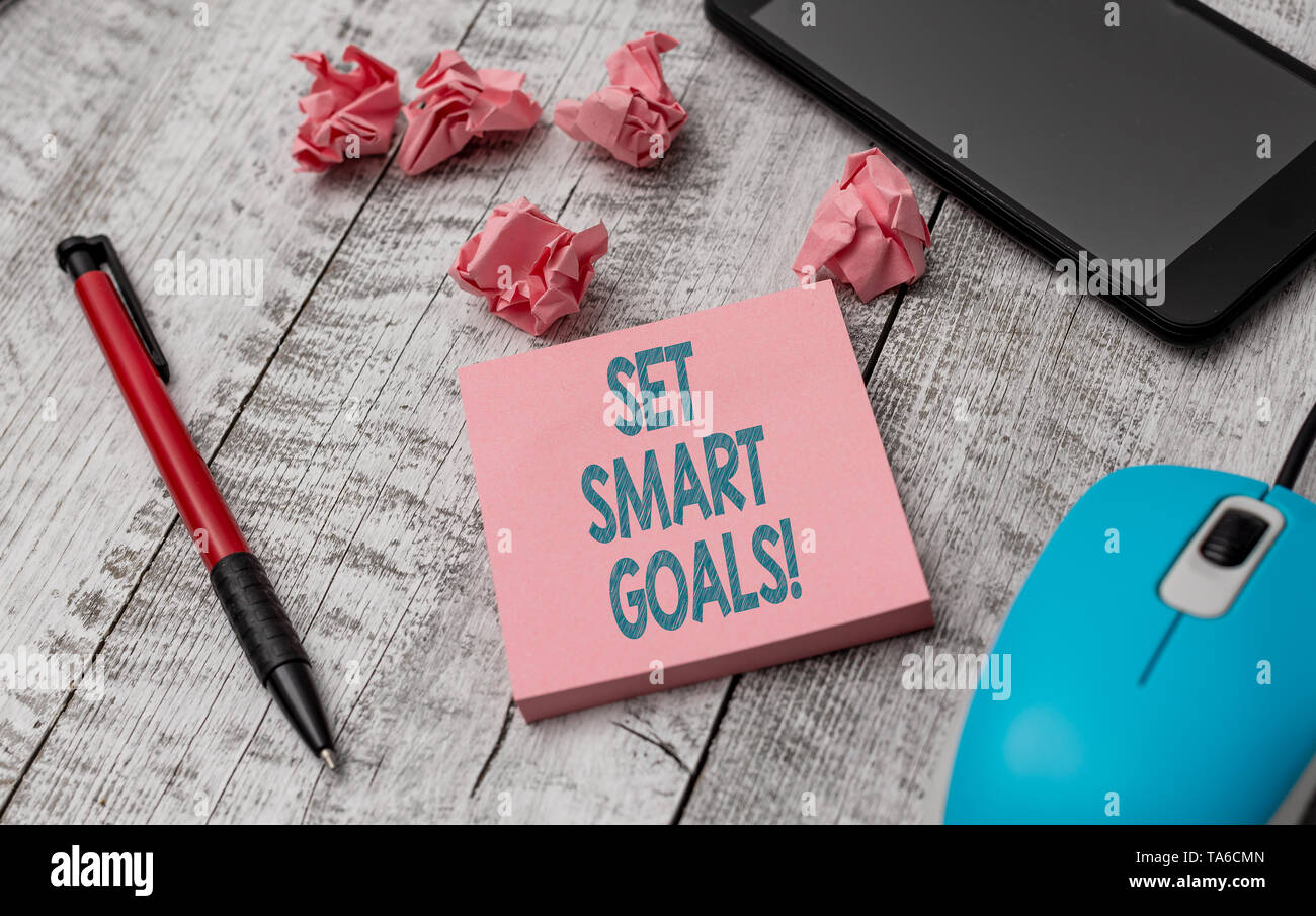 Signe texte montrant Définir des objectifs SMART. Photo d'affaires ...