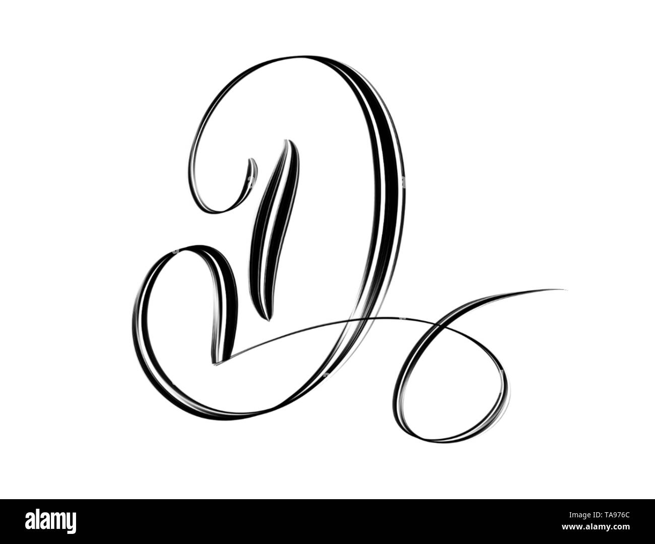 Calligraphie Majuscule D