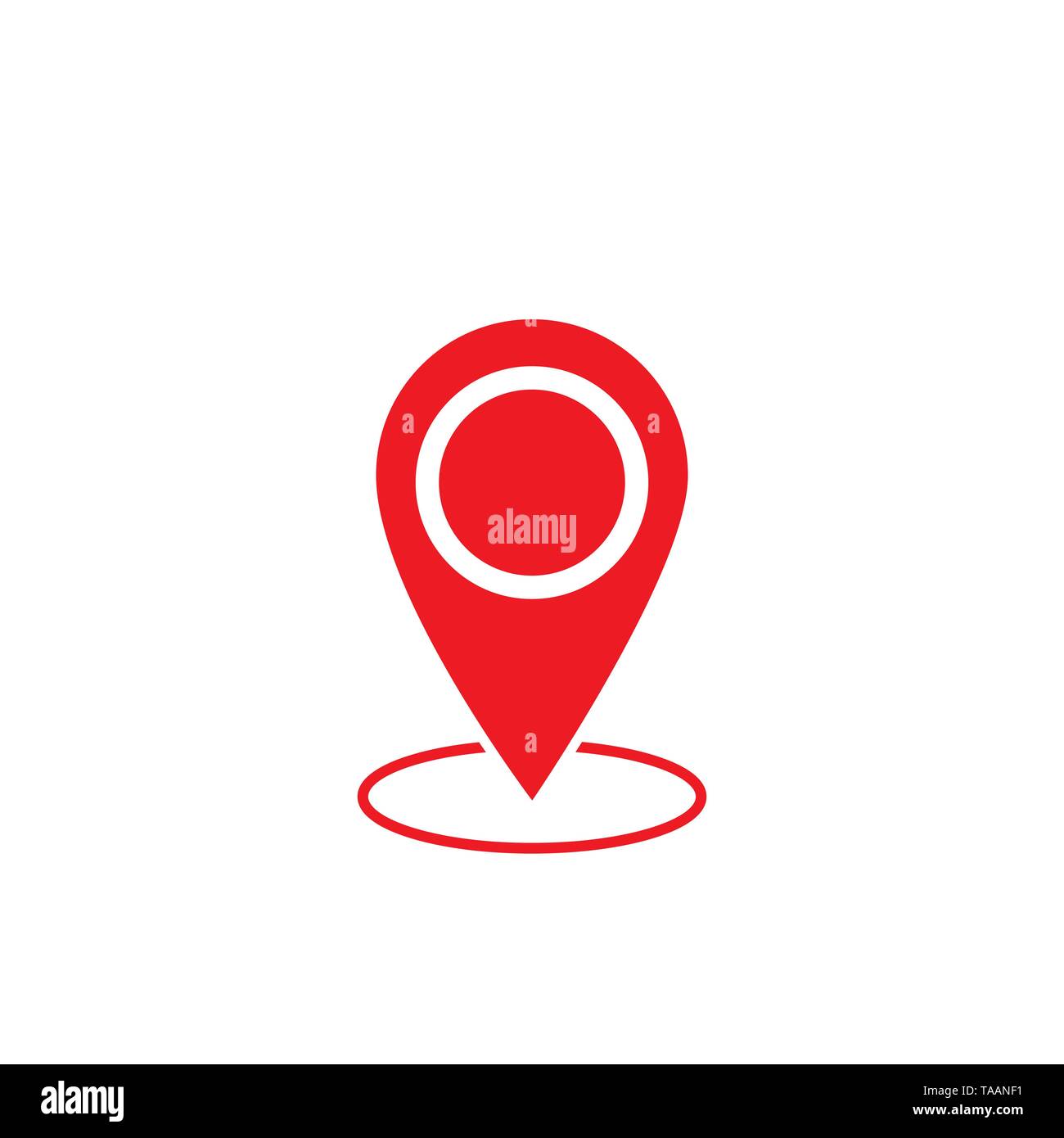 Carte rouge borne icône. Emplacement rouge mark signe, symbole ...