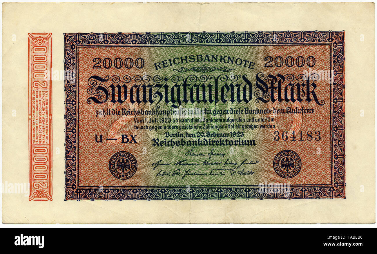 L'inflation des billets de banque allemands 1920 Banque de ...