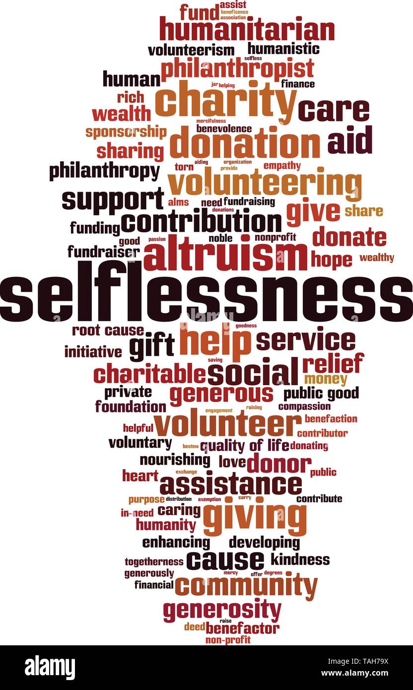 L'altruisme mot concept cloud. Collage de mots à propos de l'altruisme ...