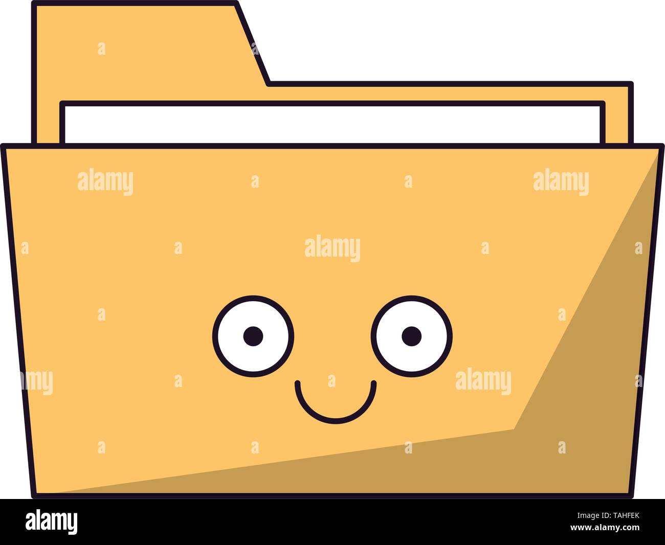 Document Dossier cute cartoon vector illustration Image Vectorielle ...