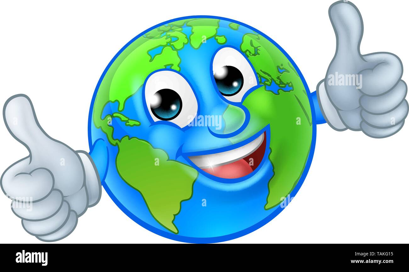 Earth thumbs up globe cartoon Banque de photographies et d’images à ...