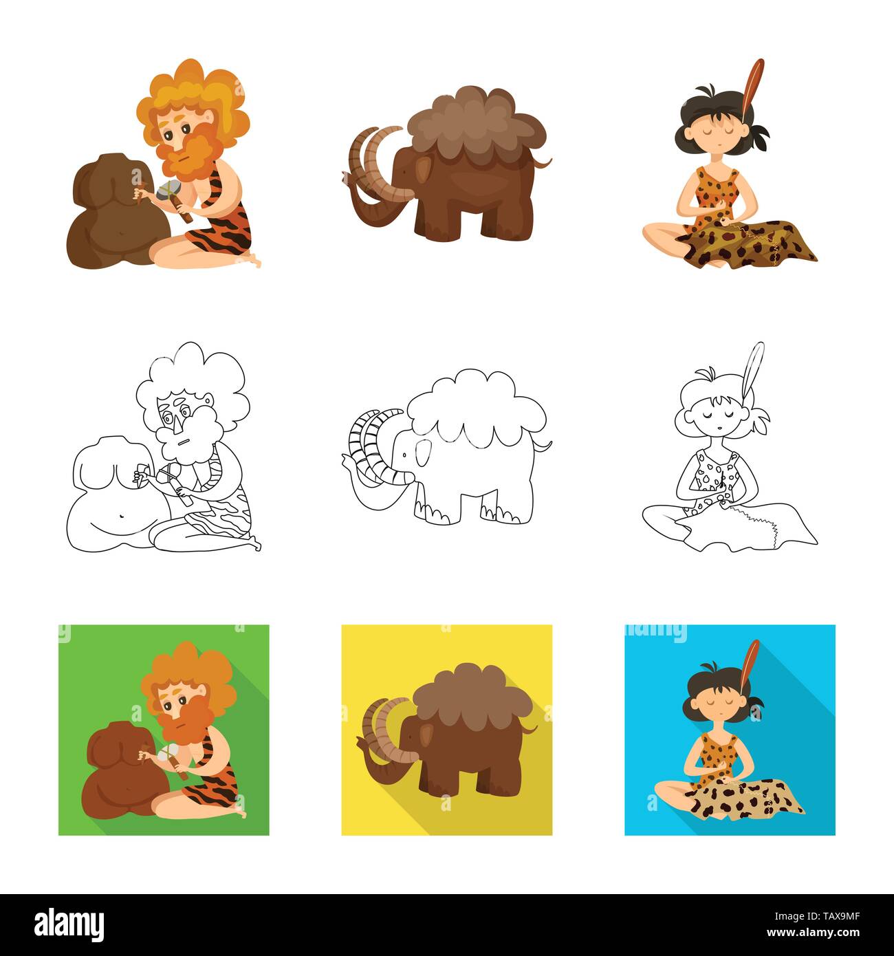 Vector illustration de l'évolution et l'icône de la préhistoire ...