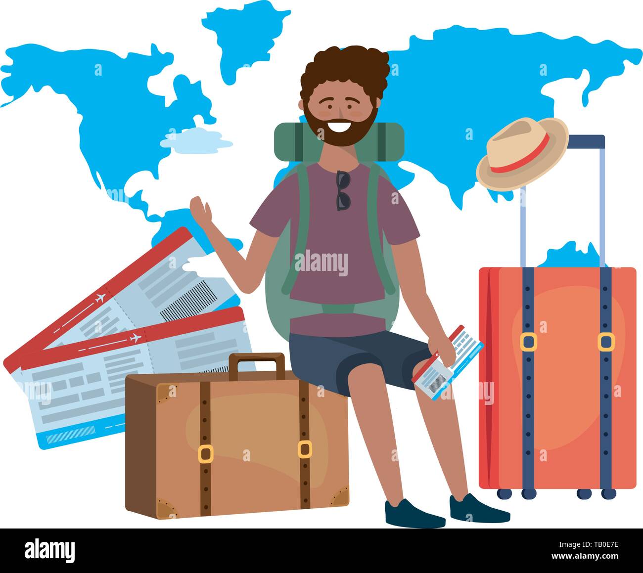 Design dessin animé garçon Tourisme Voyage Voyage, tourisme et vacances ...