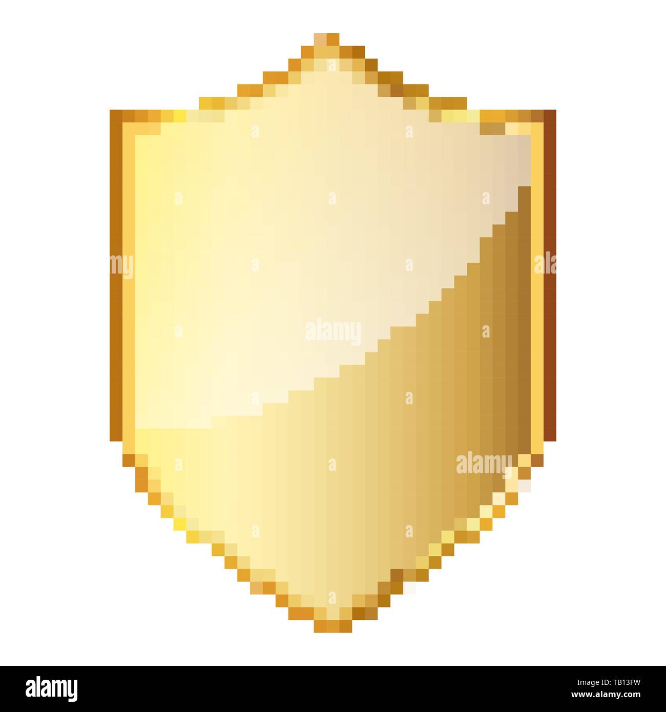 Pixel art design de bouclier. Vector illustration. Icône de Bouclier d ...