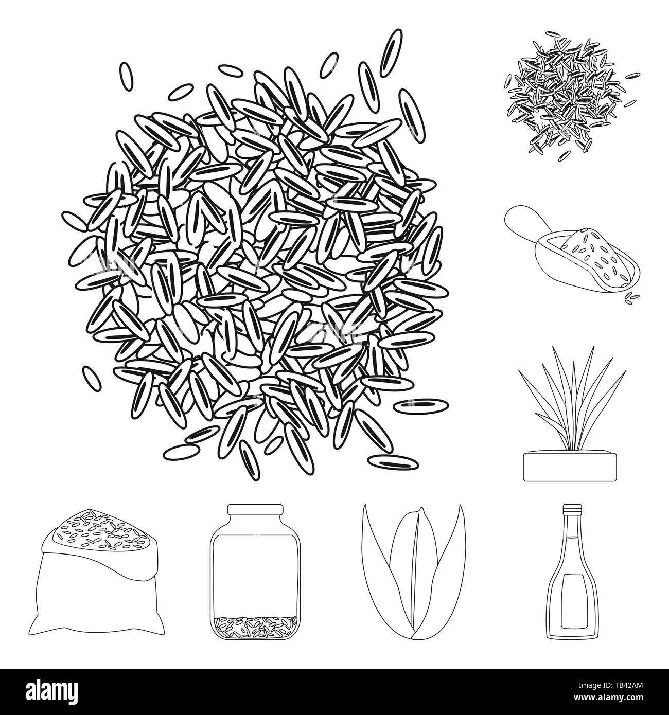 Scoop,grain panicule,sac,DE,cuisiner,riz,sauce soja,eau,céréales,,blanc ...