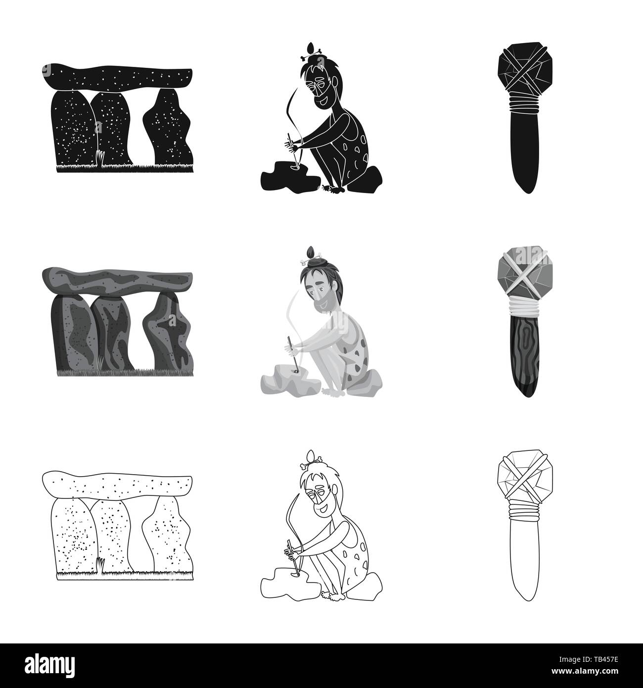 Vector illustration de l'évolution et la préhistoire symbole. Ensemble ...