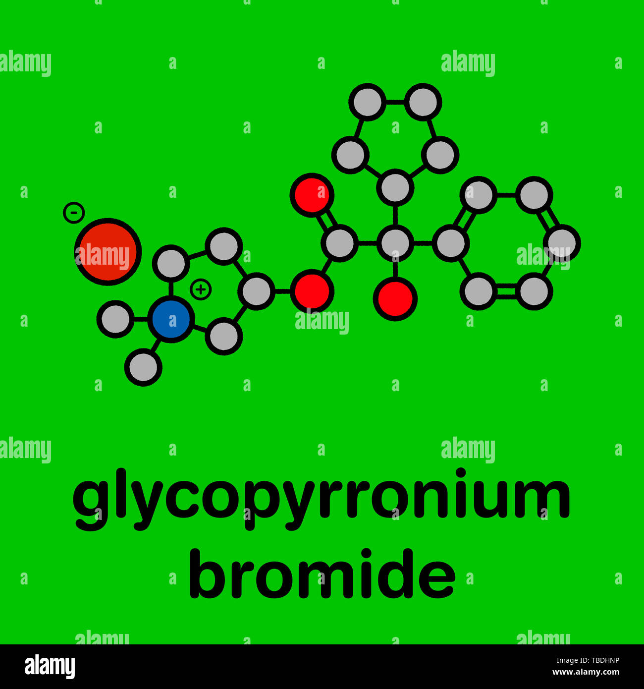 Bromure de Glycopyrronium le glycopyrrolate (MPOC) molécule ...