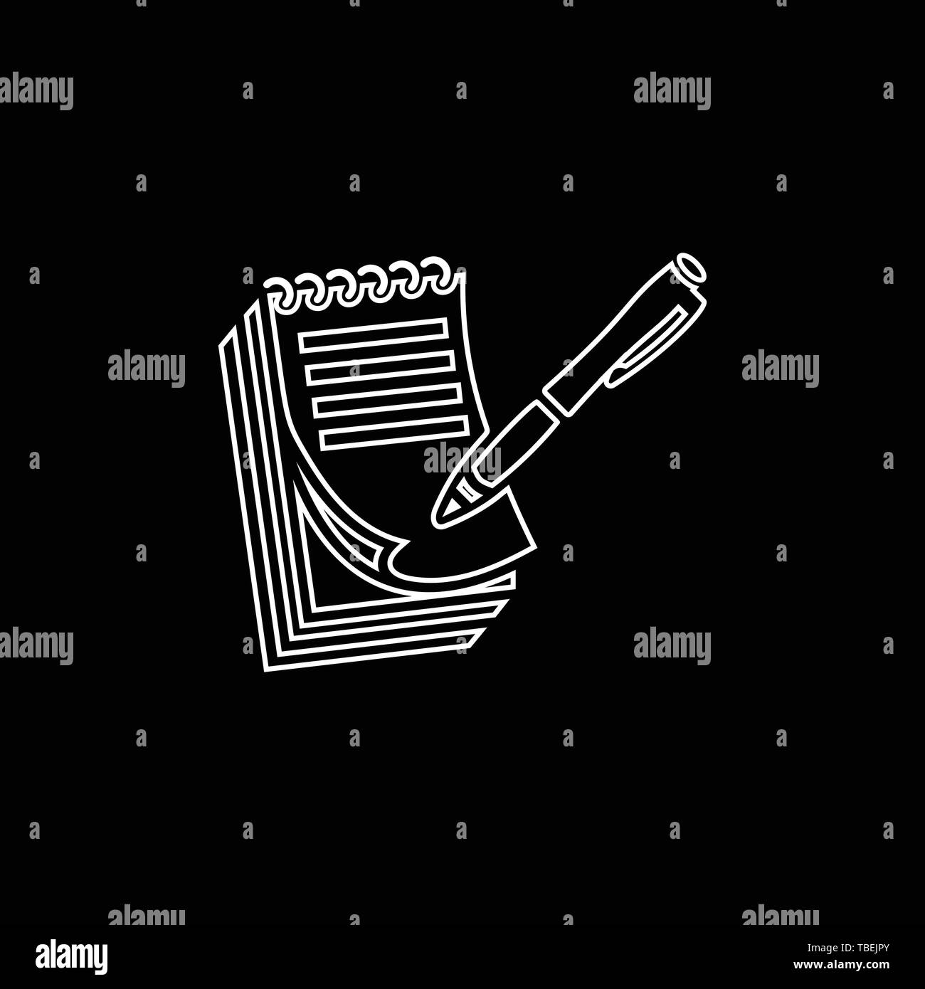 Le pictogramme de l'icône de note - vecteur de style de ligne Image ...