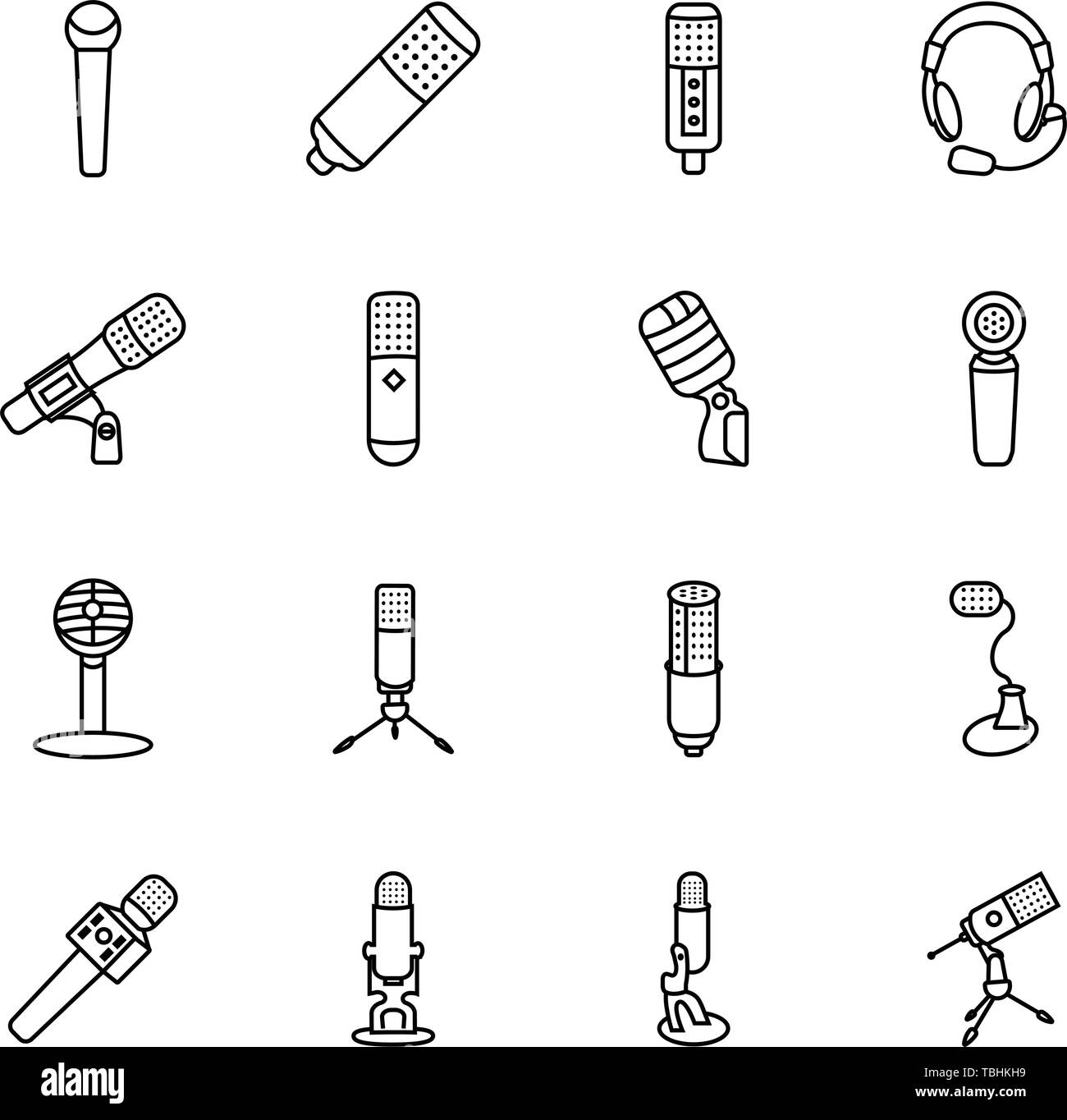Icons set microphone - Collection de haute qualité audio Les ...