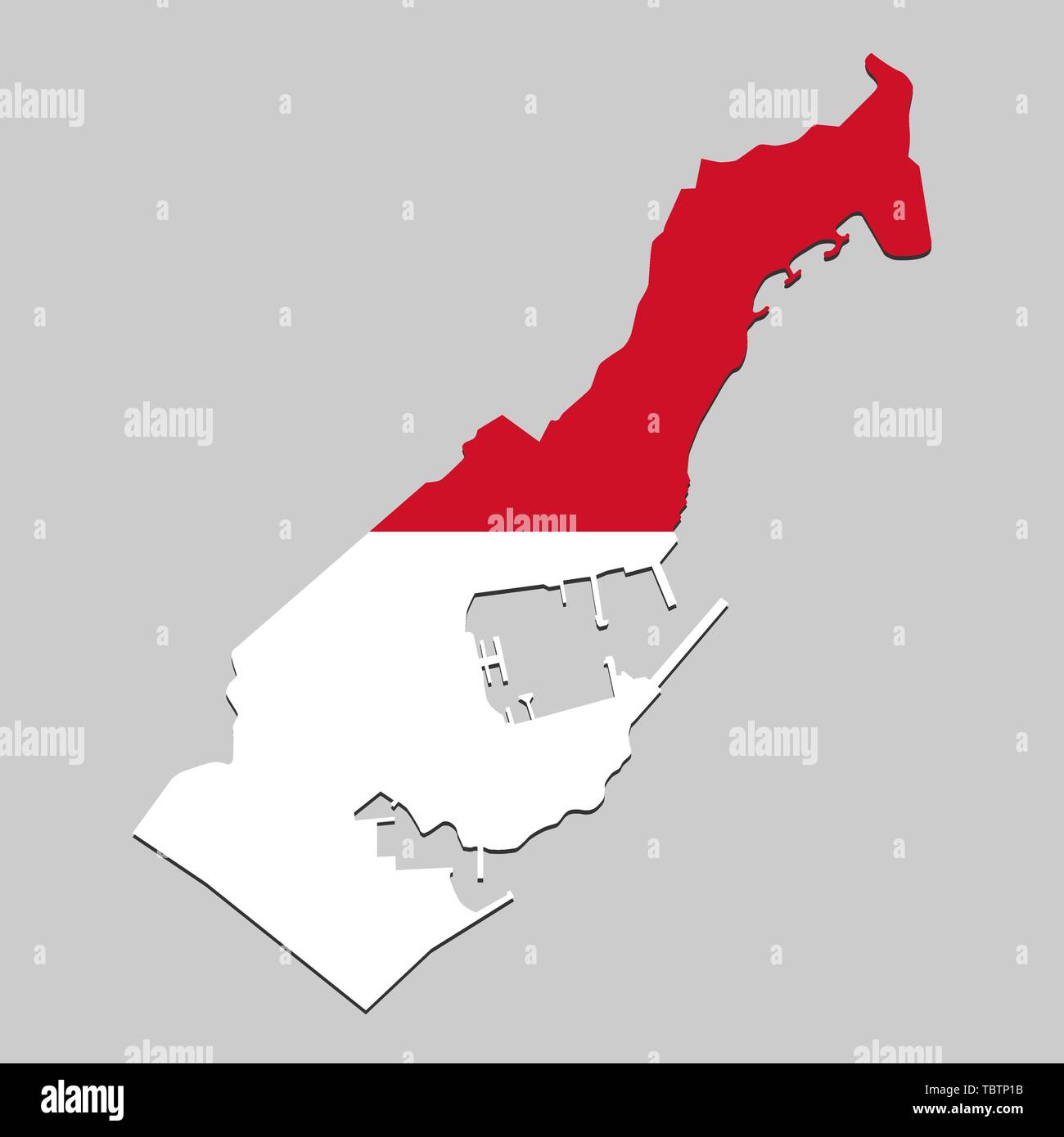 Plan de Monaco avec drapeau national. Vector Illustration Image ...