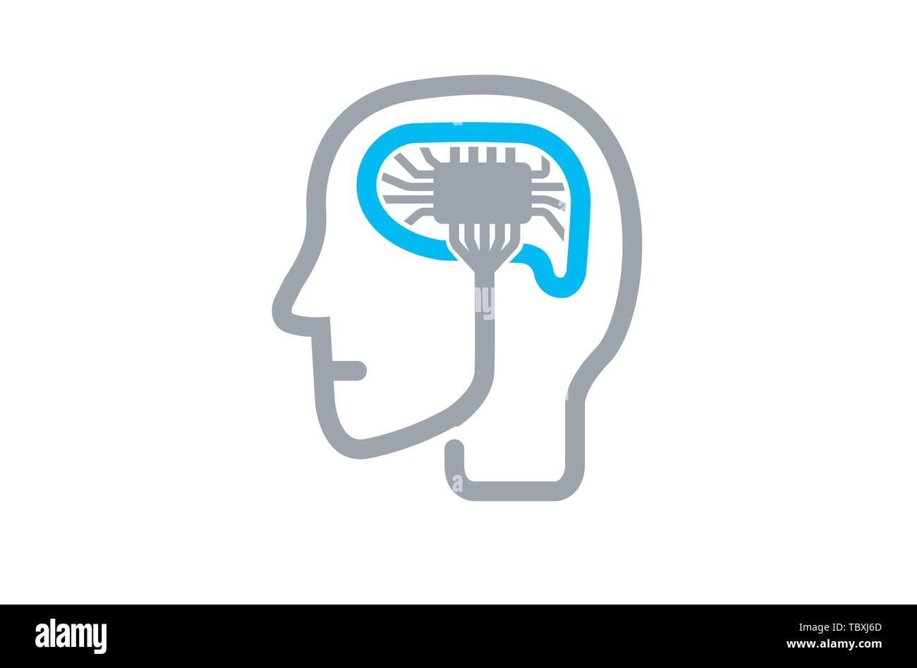 Illustration de la conception du symbole vectoriel du logo cerveau ...