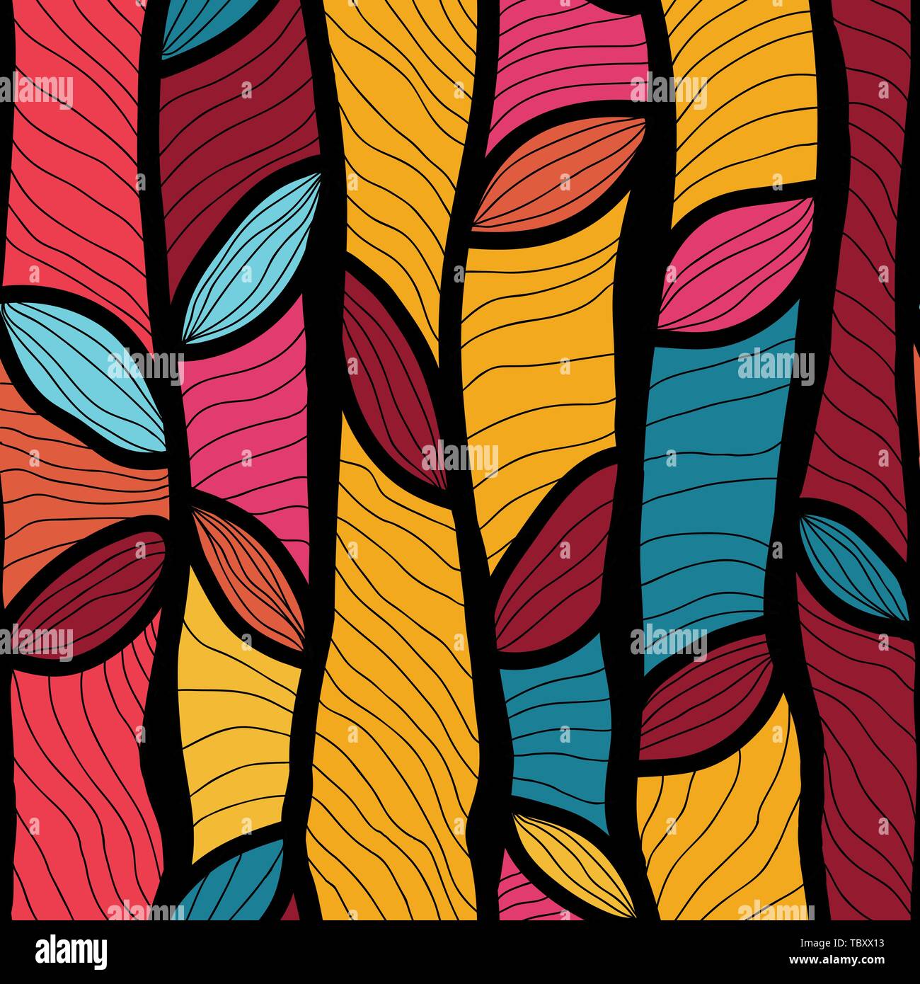 Abstract Vector vagues dessiné à la main, la texture fond ondulé. Toile ...