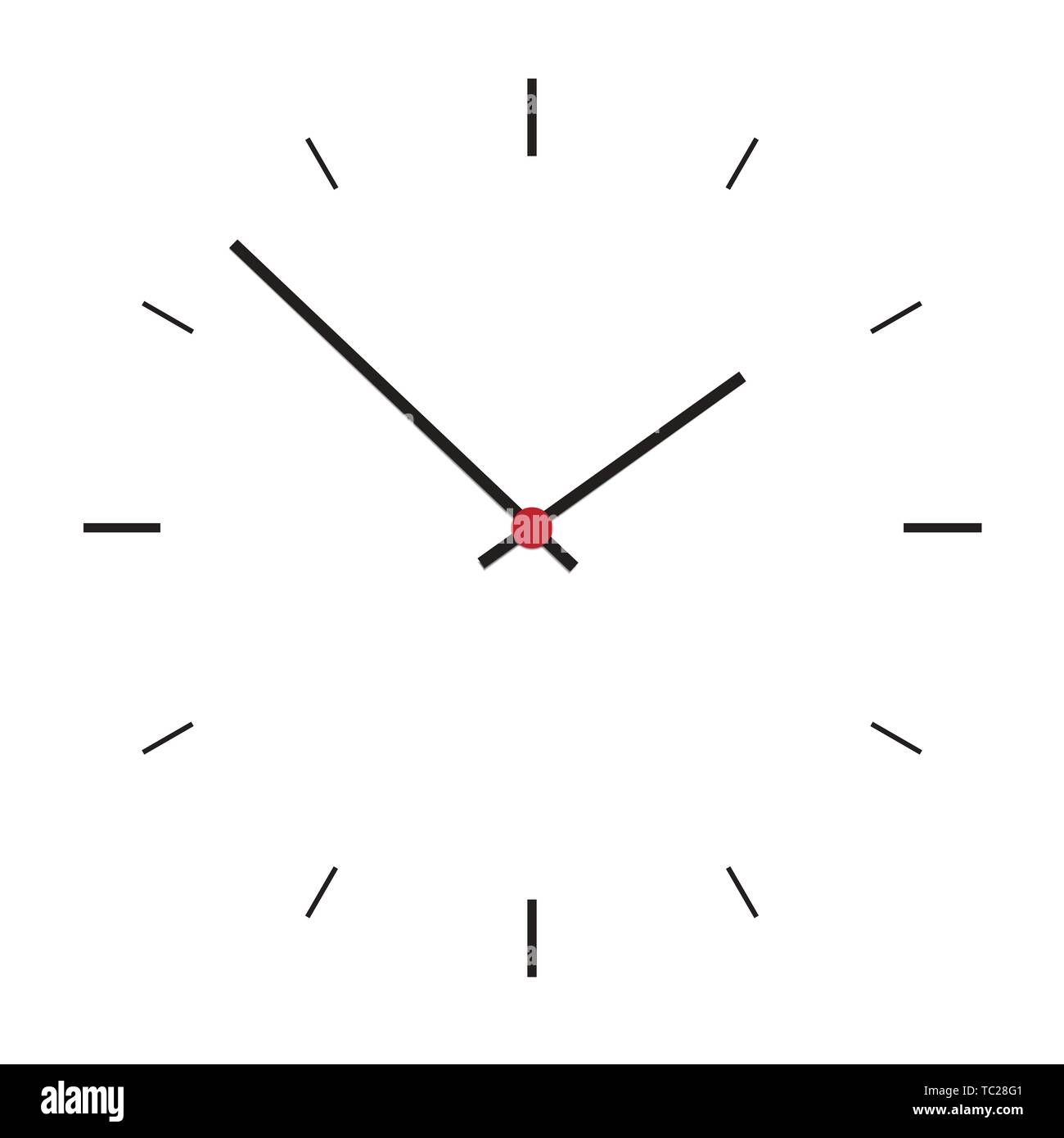 Simple illustration de l'horloge sans numéros avec l'heure et de la ...