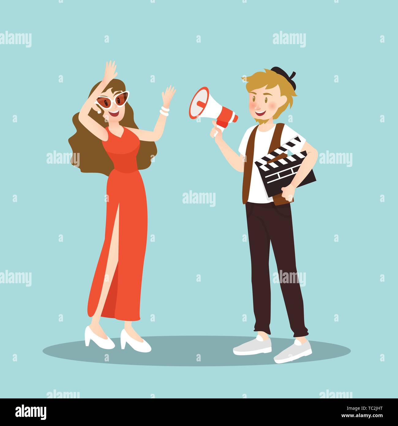 La comédienne et directeur de film. Cartoon Vector illustration Image ...