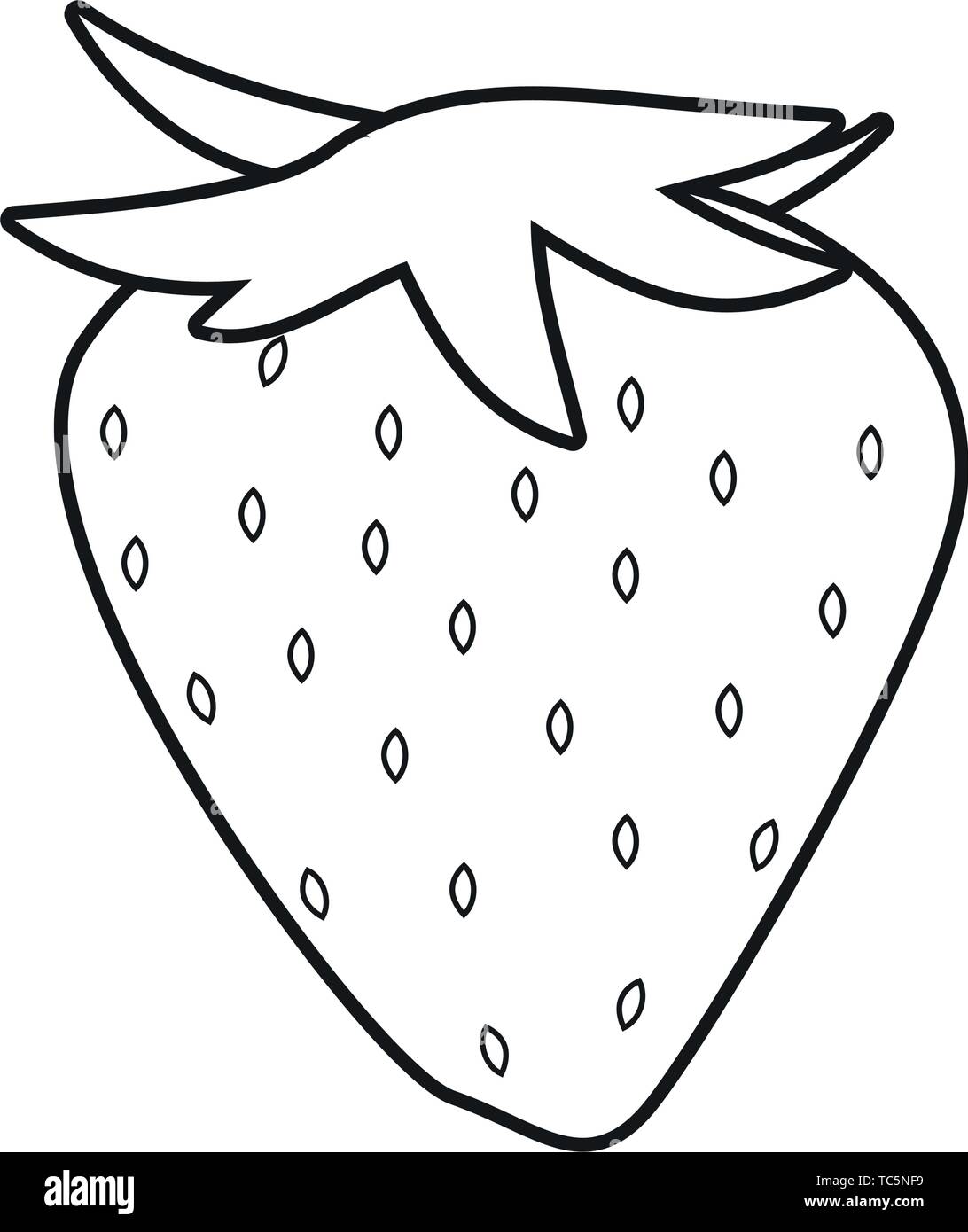 Contour fraise croquis sur fond blanc vector illustration Image ...