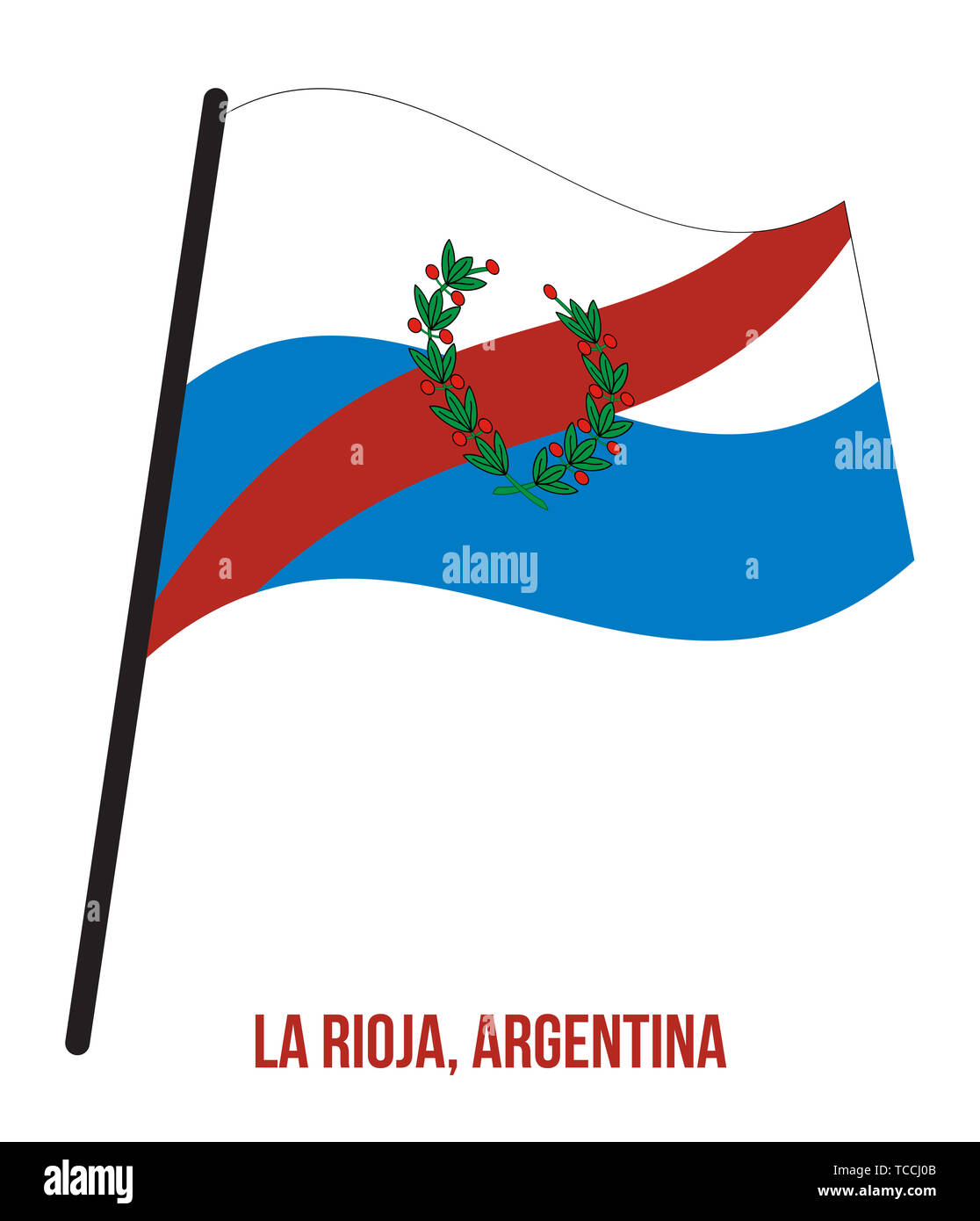 La Rioja Drapeaux Vector Illustration sur fond blanc. Drapeau de l ...