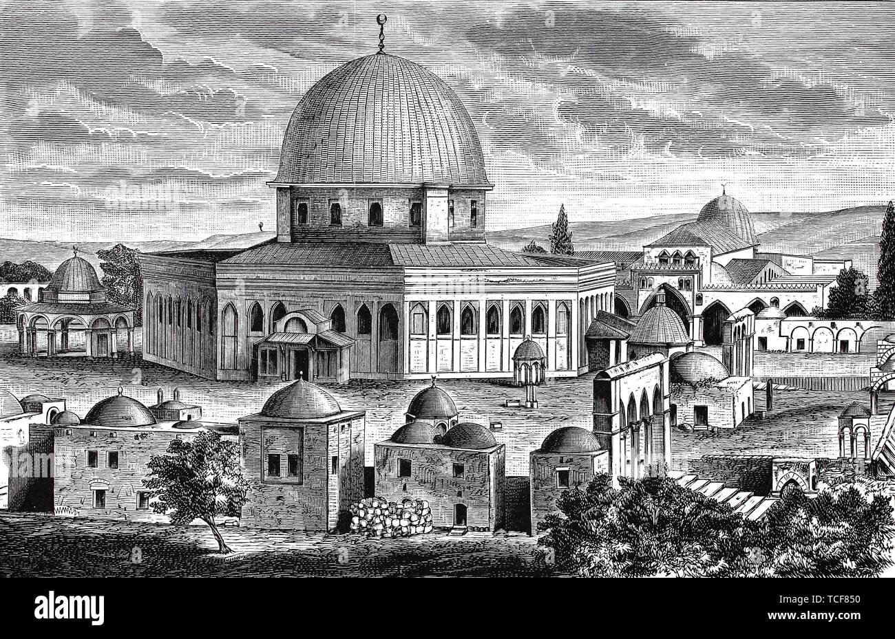 La mosquée Al-Aqsa et le dôme du Rocher, Die Moschee El Aksa, al-Aqsa ...