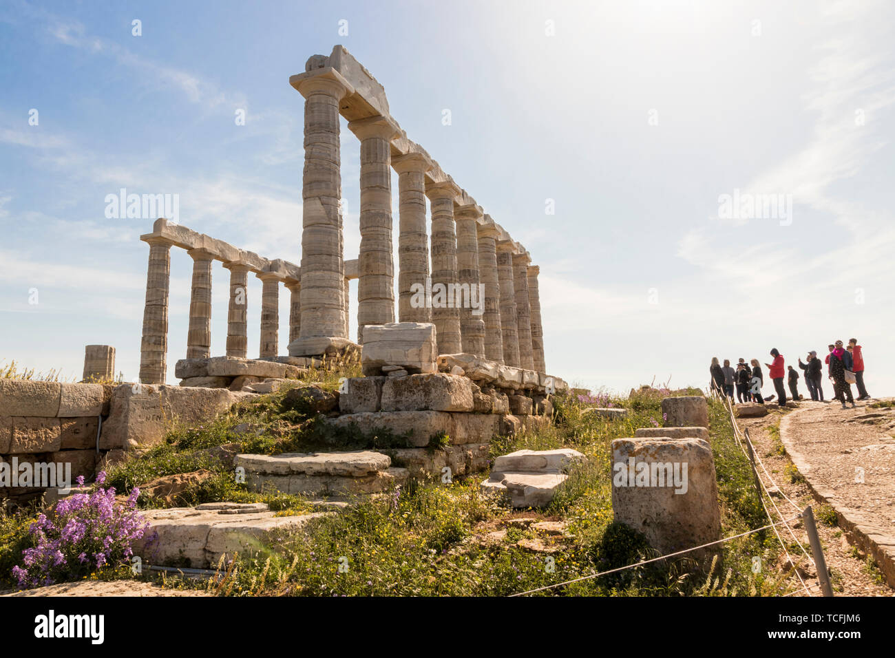 Sounion, en Grèce. Le Temple de Poséidon, un ancien temple grec et l'un ...