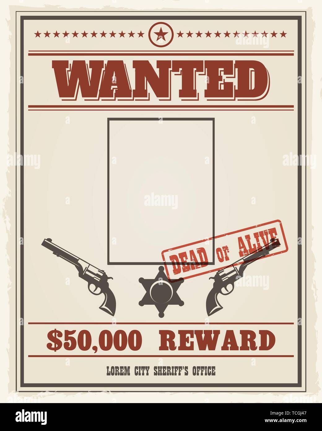Vintage western wanted poster Banque de photographies et d’images à ...