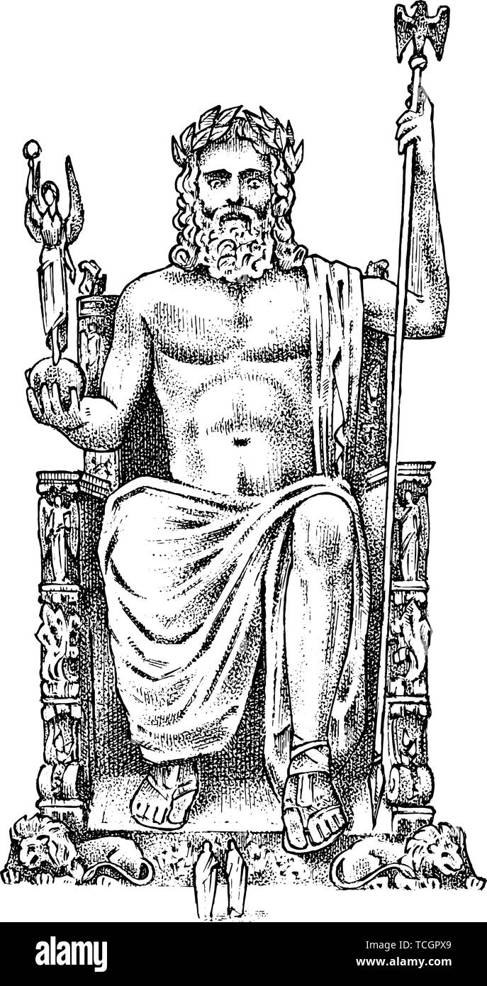 Statue of zeus at olympia Banque d'images vectorielles - Alamy